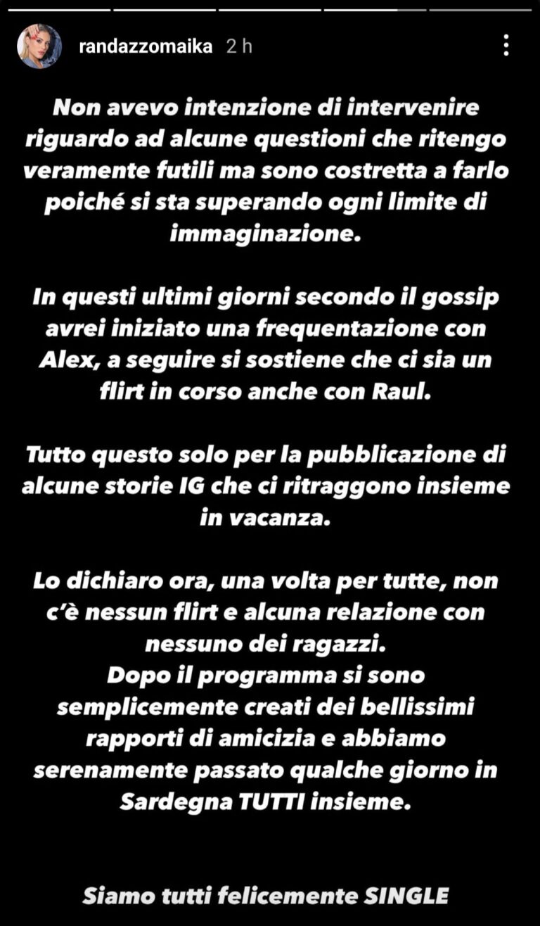 Maika Randazzo sulle voci di flirt con Alex e Mirko FOTO